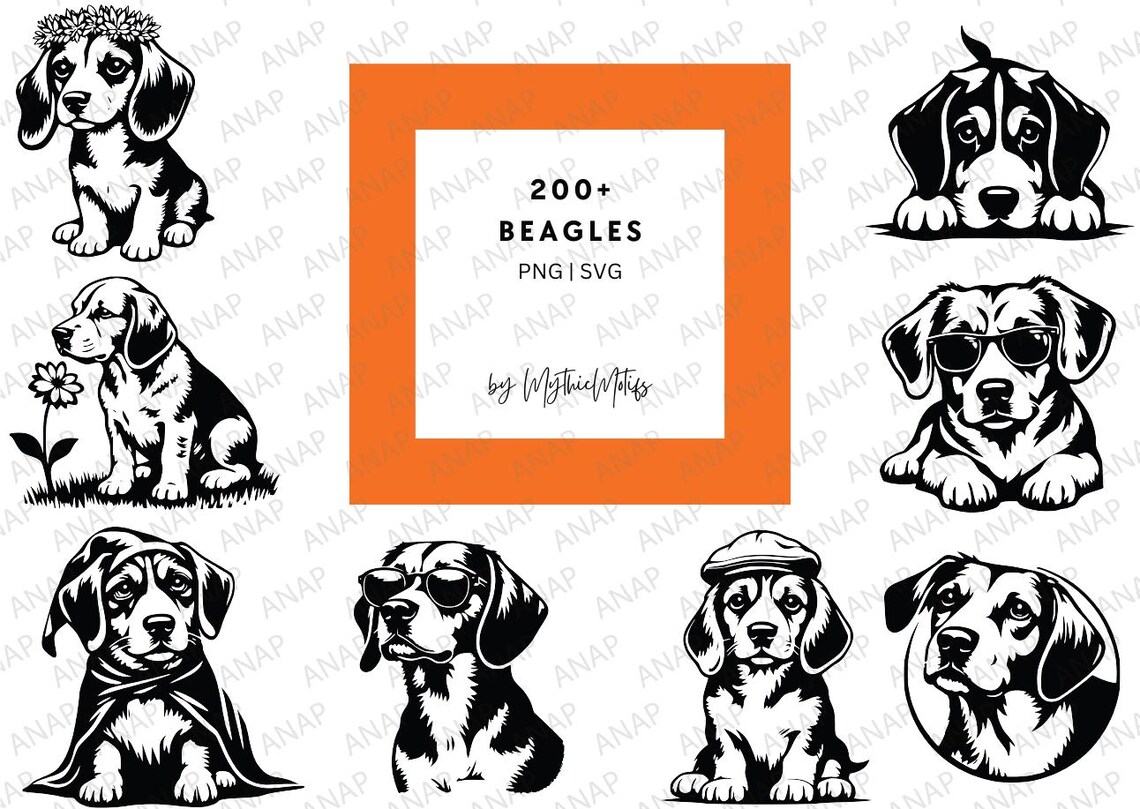 200+ Cute Beagles Bundle High Quality SVG PNG 300 DPI Printables ...