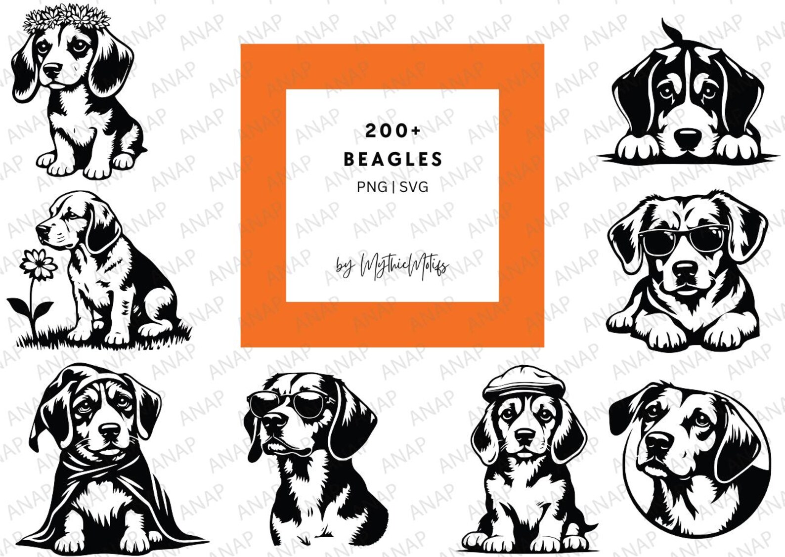 200+ Cute Beagles Bundle High Quality SVG PNG 300 DPI Printables ...