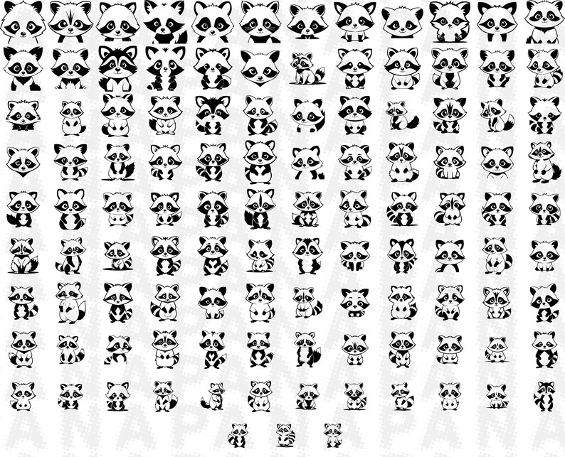 100+ Cute Raccoon SVG & PNG Bundle 300 DPI High Quality Printable ...