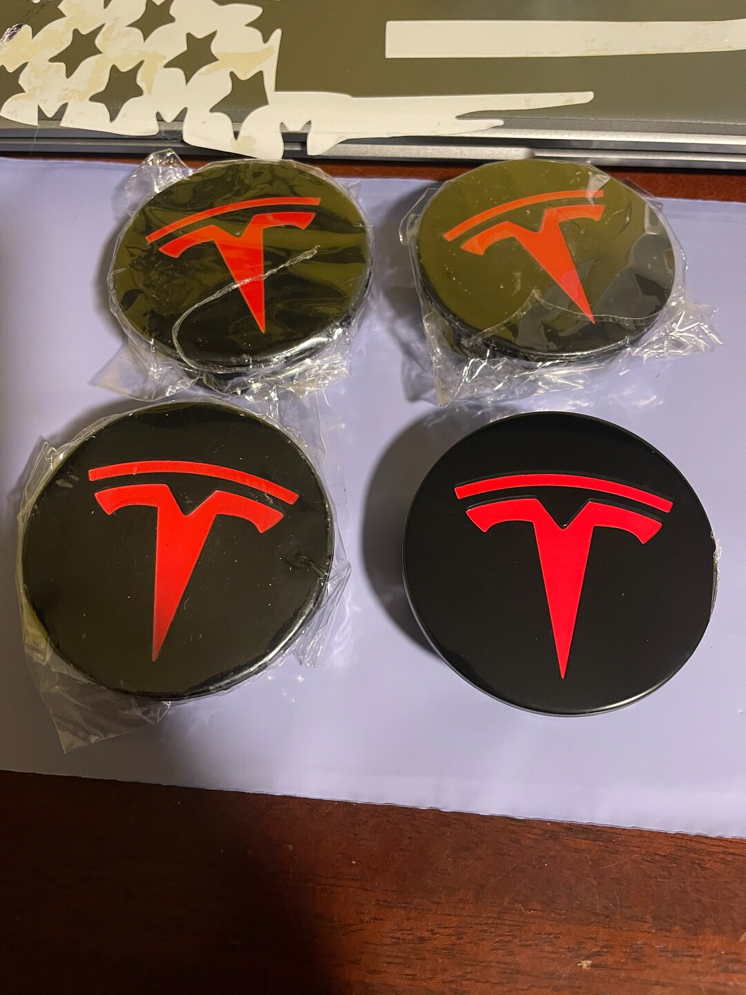 Tesla Wheel Caps Hub Caps 56mm New Set of 4 Black and Red - Etsy