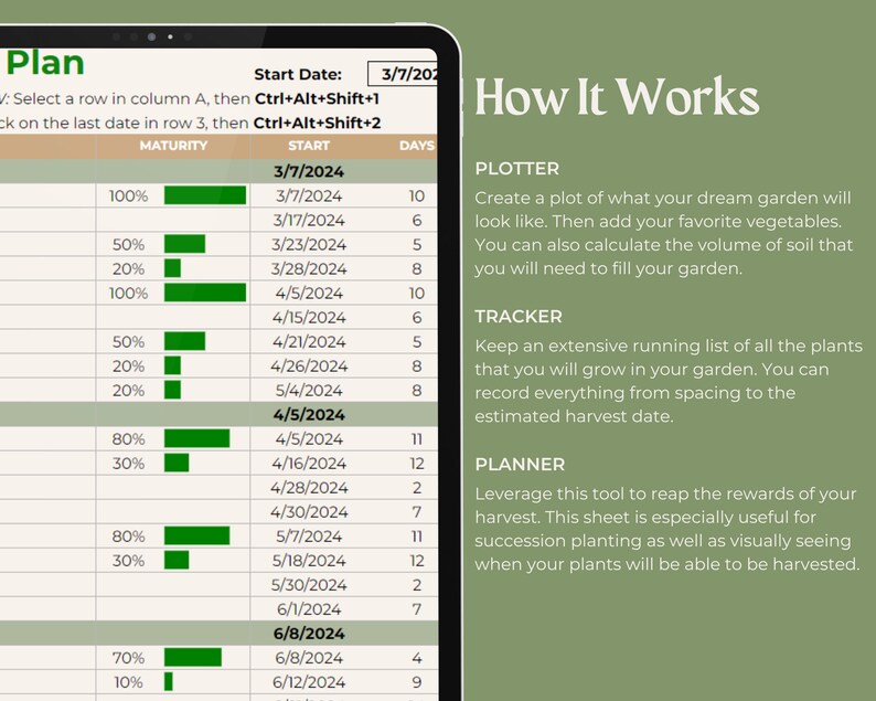 Garden Planner Spreadsheet, Seed Starting/tracking Planner, Garden ...