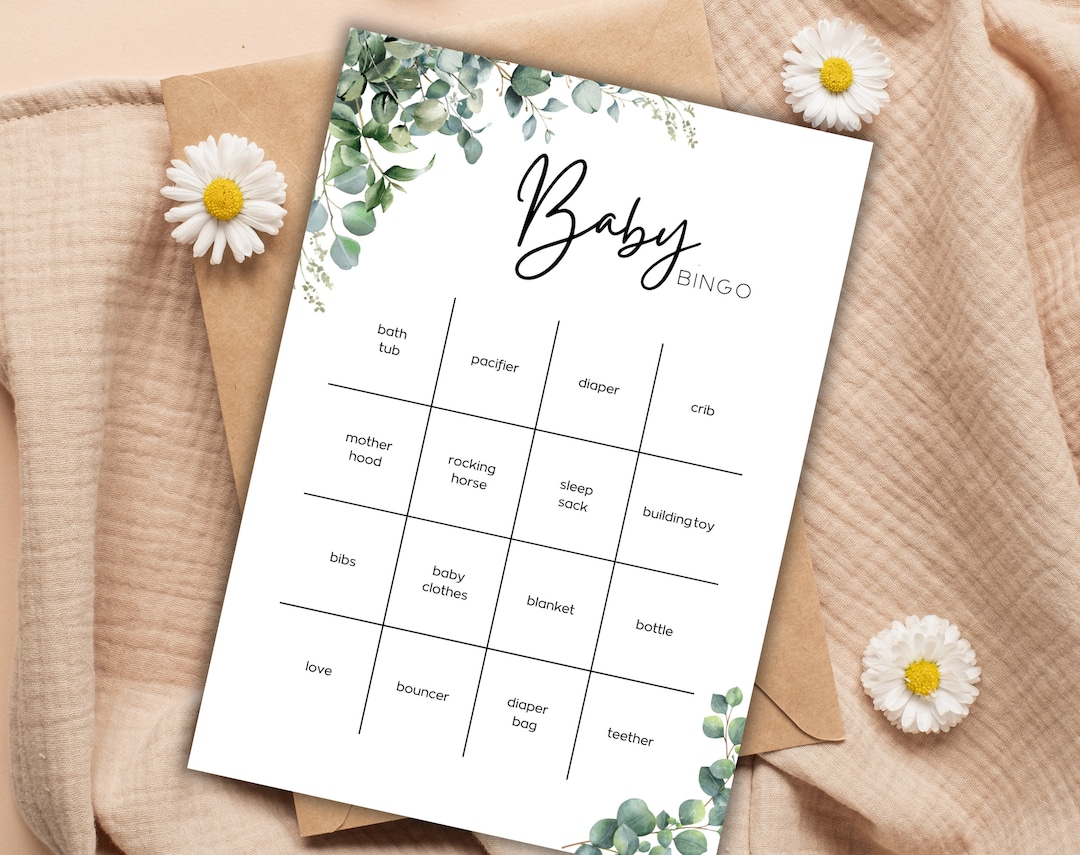 Baby Shower Bingo, Baby Shower Games, Baby Bingo Minimalistic, Baby ...