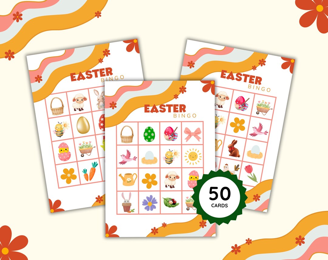 Easter Bingo, Easter Game, Printable Bingo, Spring, Printable Game, Fun ...