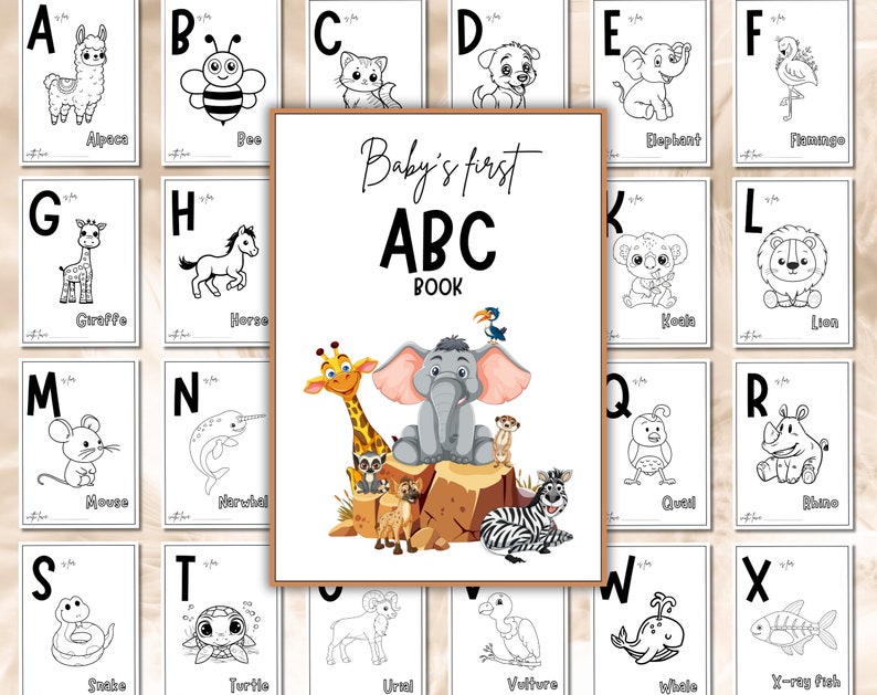 Baby Shower ABC Book, ABC Book Baby Shower, Baby Shower Activity, ABC ...