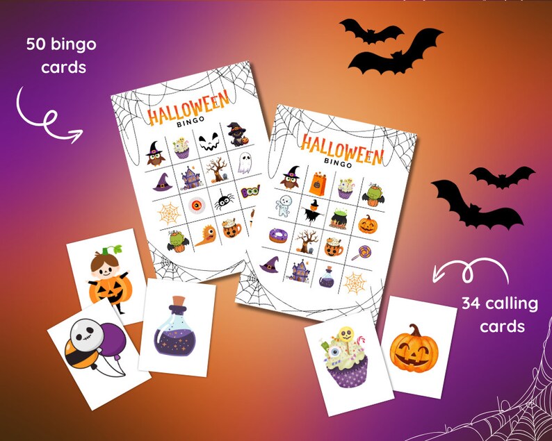 Halloween Bingo, Halloween Games, Halloween Party, Halloween Activity ...
