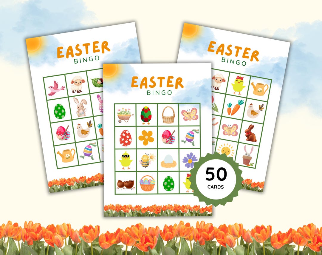 Easter Bingo, Easter Game, Printable Bingo, Spring, Printable Game, Fun ...