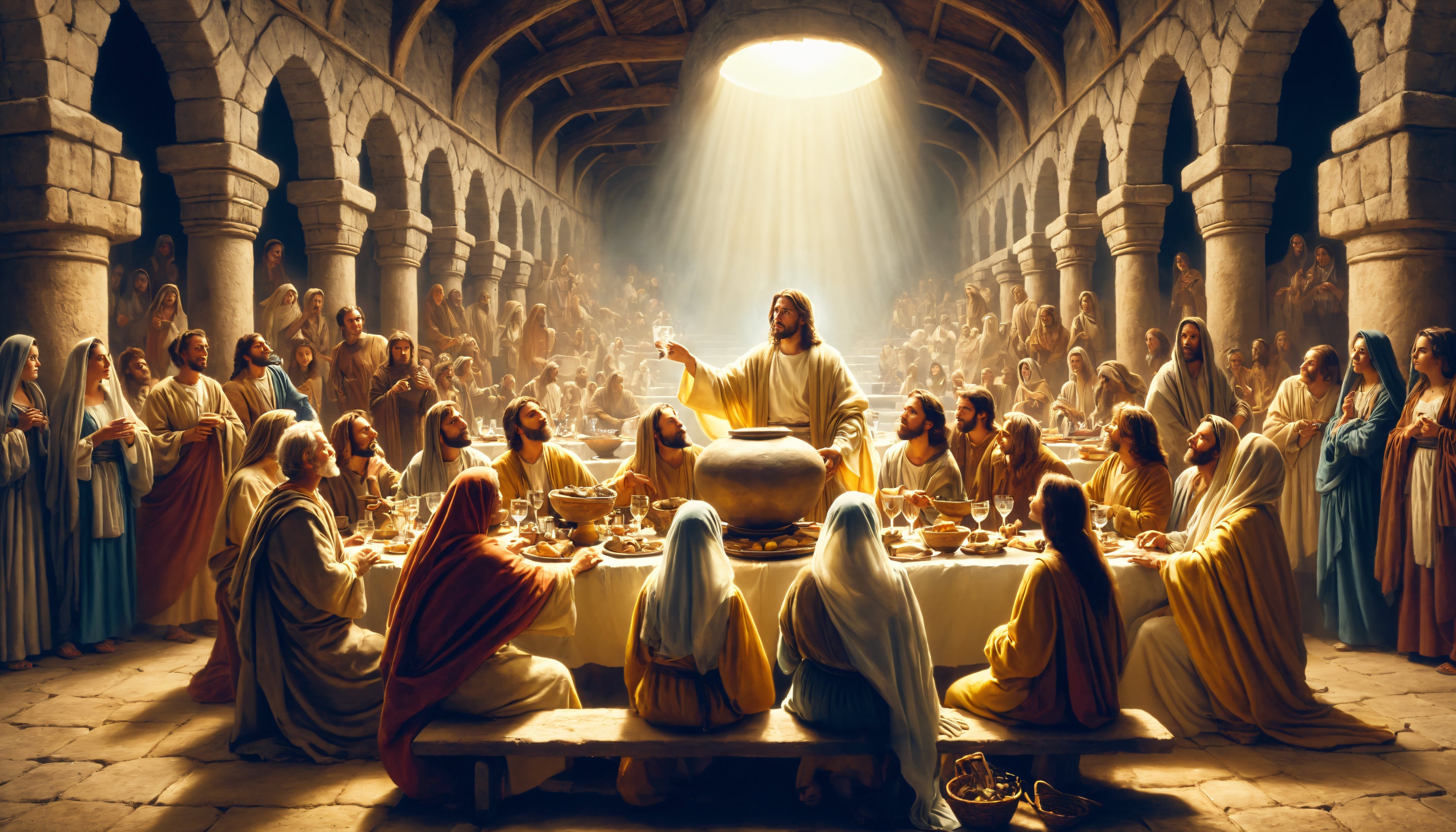 Miracle at Cana | Jesus Turns Water Into Wine | Biblical Wedding Feast ...