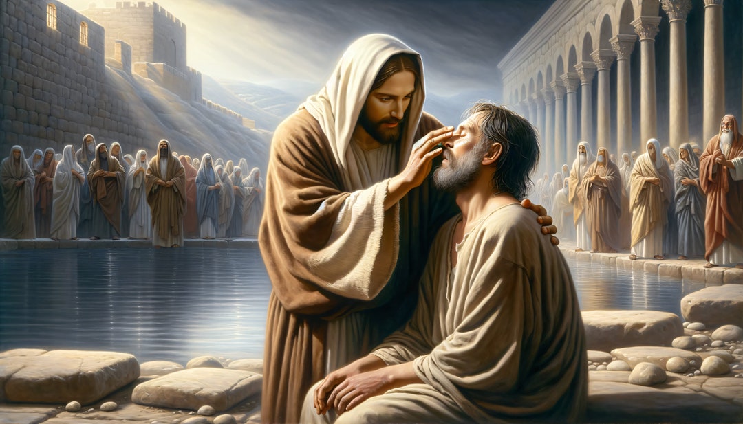 Jesus Heals the Blind Man | Sight Restored by Faith | Gospel Art - Etsy