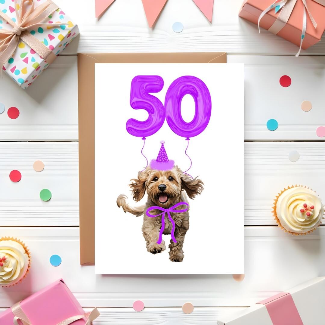 Personalised Cockapoo Birthday Card, Card for Him or Her, Cockerpoo ...