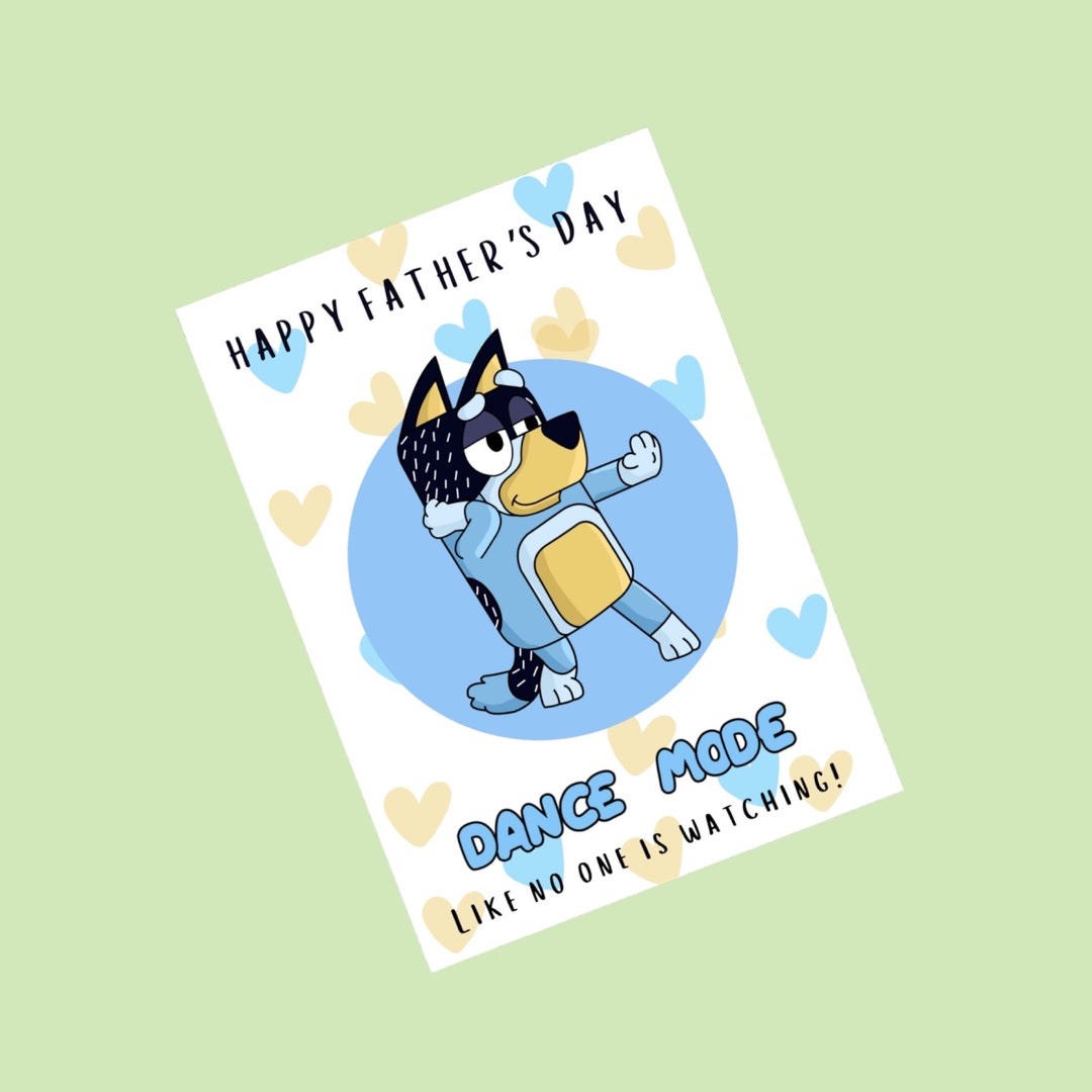 Bluey Fathers Day Card From Daughter, Fathers Day Gift for Daddy, Happy ...