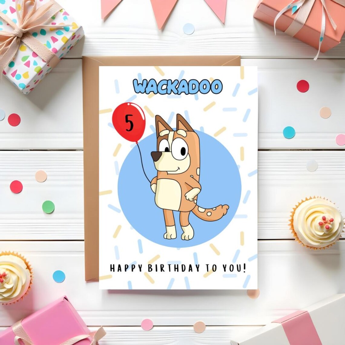 Personalised Chilli Birthday Card, Bluey Birthday Card, Bluey Fan, Card ...