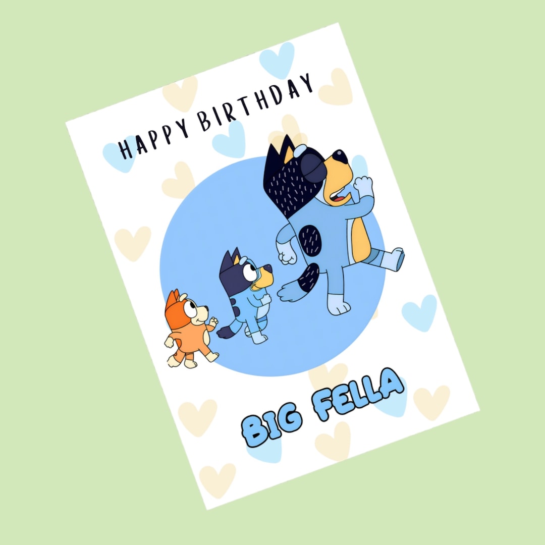 Bluey Birthday Card From Daughter, Birthday Gift for Daddy, Happy ...