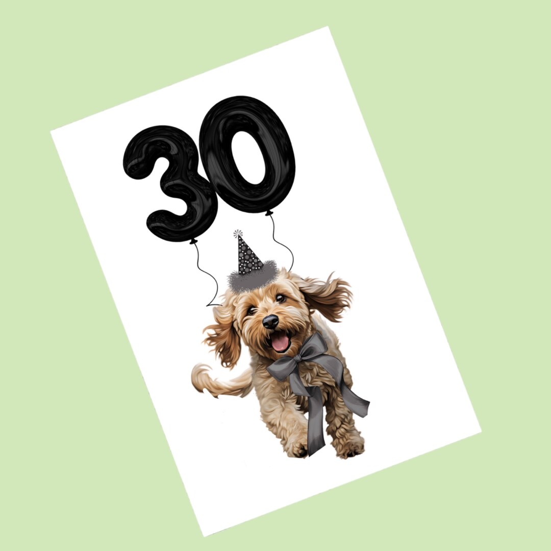 Personalised Cockapoo Birthday Card, Card for Him or Her, Cockerpoo ...