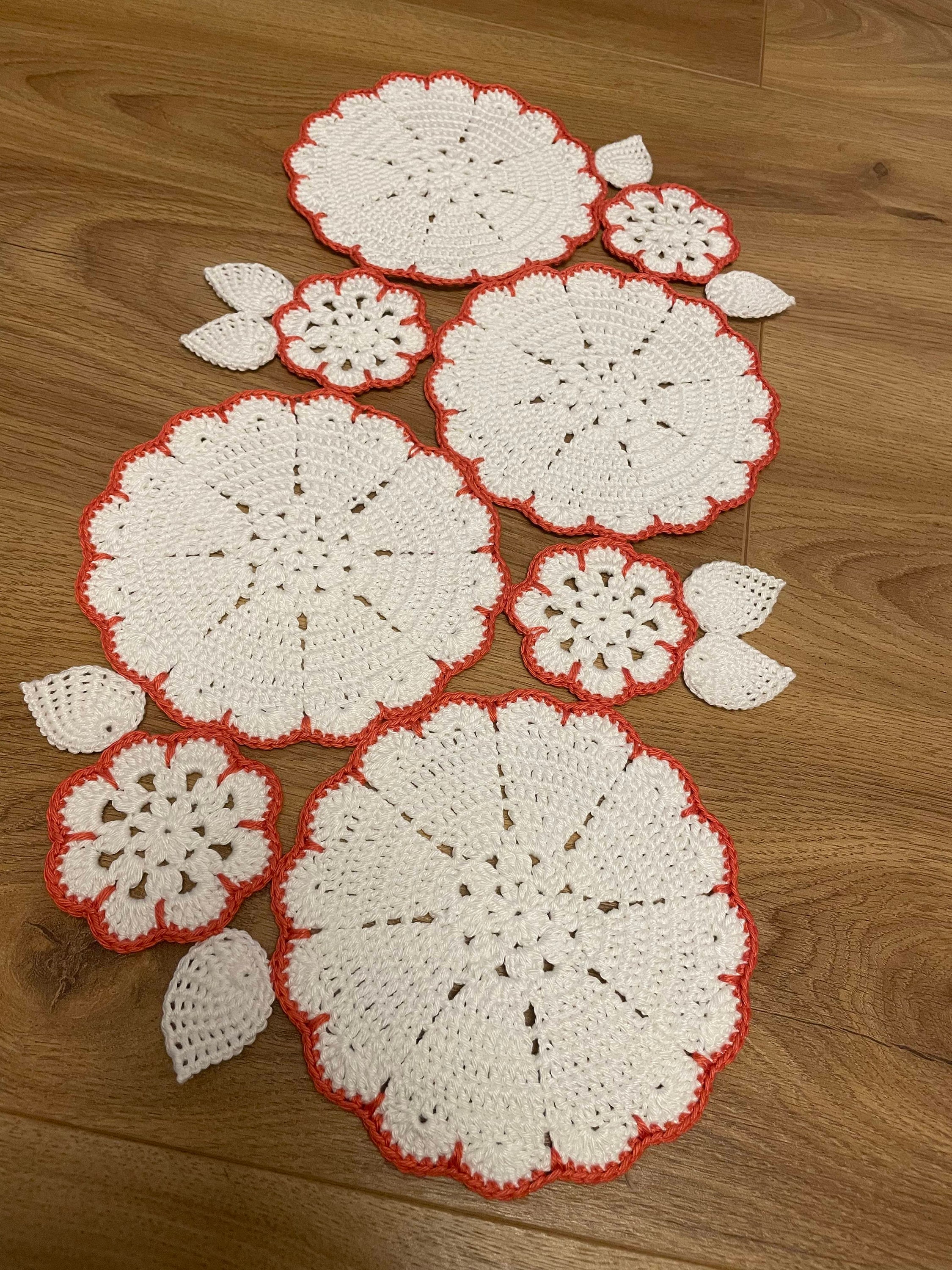 Handmade Crochet Table Runner,floral Table Runner , Crochet Doily ...