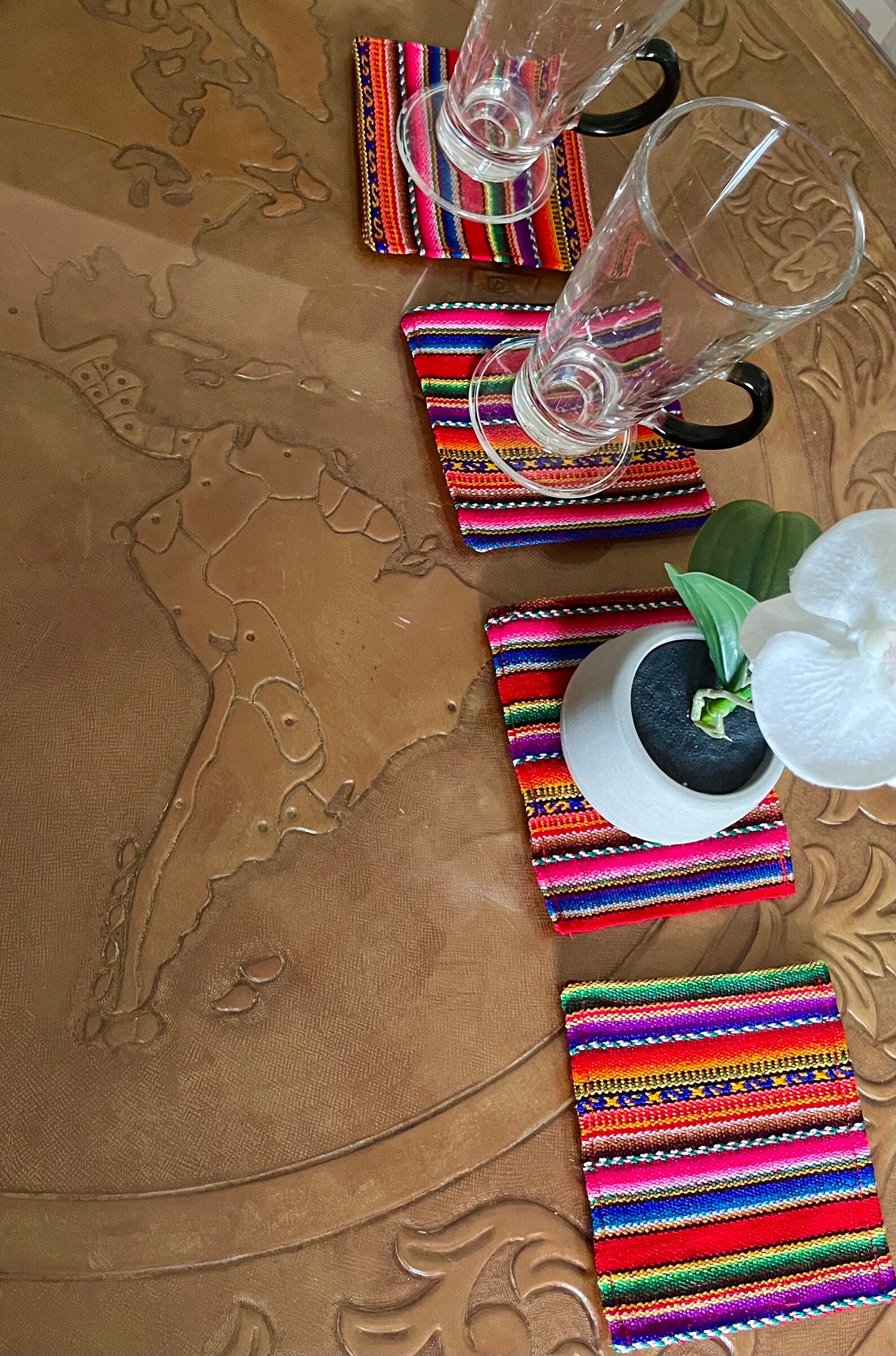 Aguayo Coasters Peruvian Artisan Handmade Fabric Cusco Peru South ...