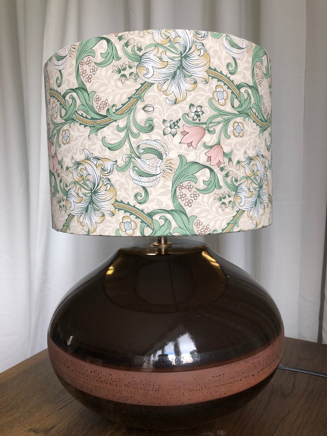 William Morris Golden Lily Blush Beige Green Handmade Drum Lamp Shade ...