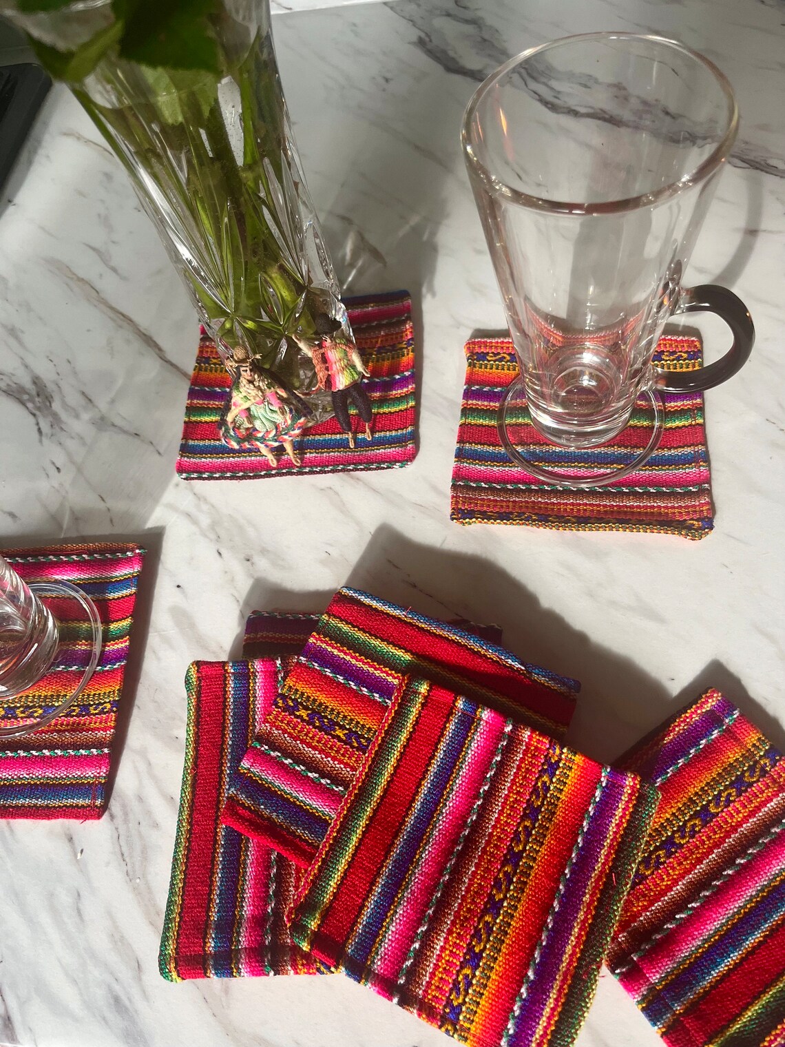 Aguayo Coasters Peruvian Artisan Handmade Fabric Cusco Peru South ...