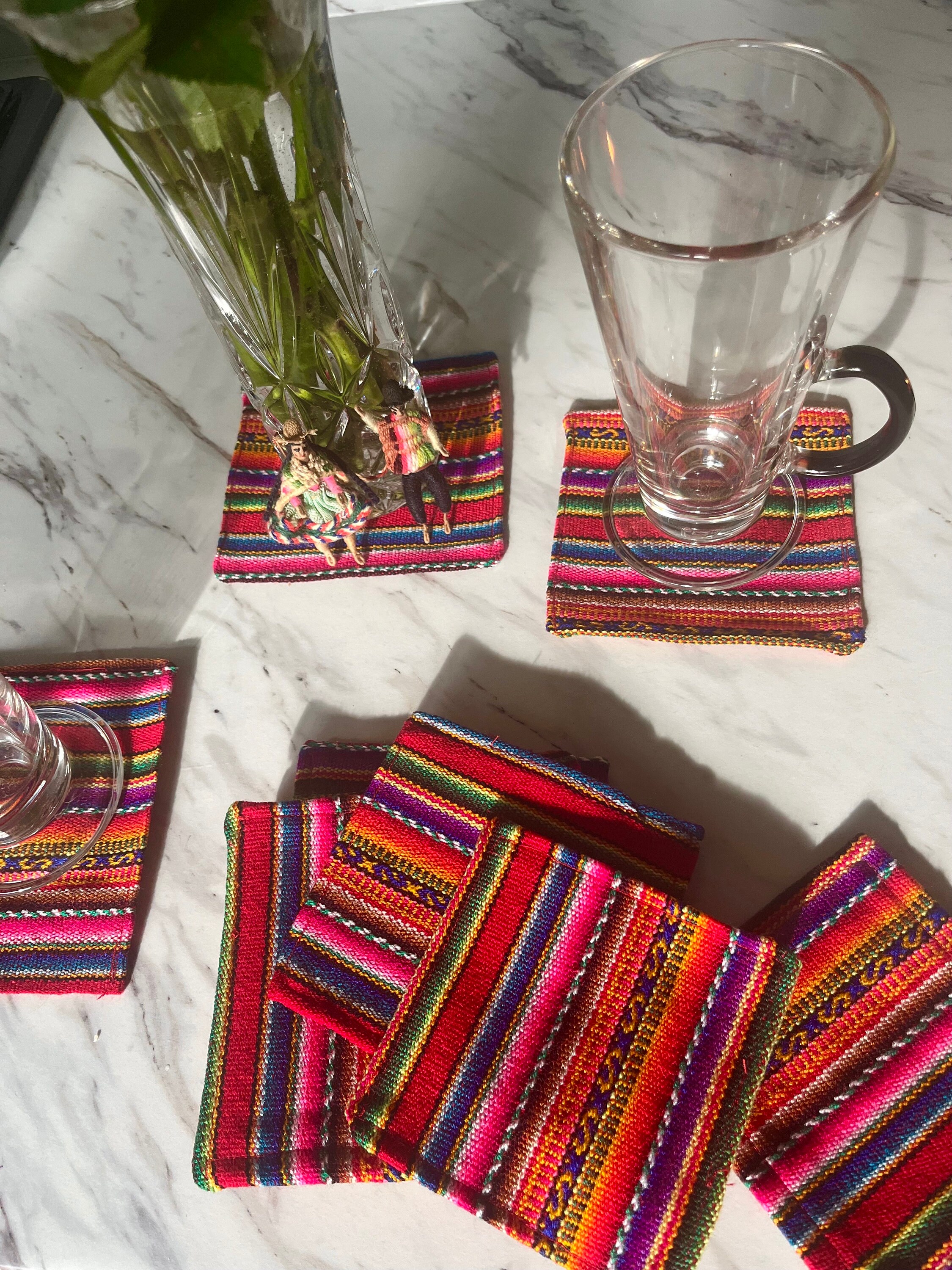 Aguayo Coasters Peruvian Artisan Handmade Fabric Cusco Peru South ...