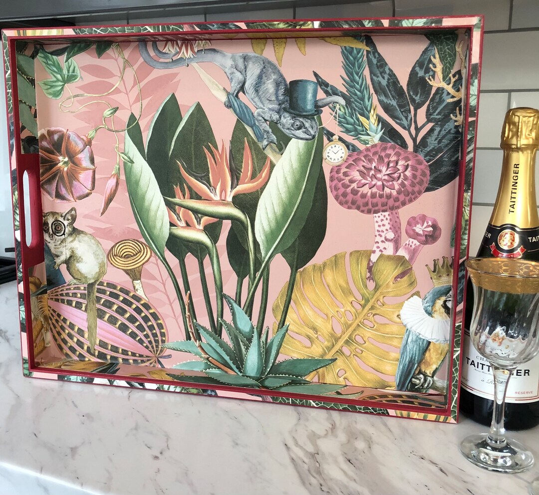 Ottoman Tray. Quirky Tray. Coffee Table Tray. Large Tray.decoupage Tray ...