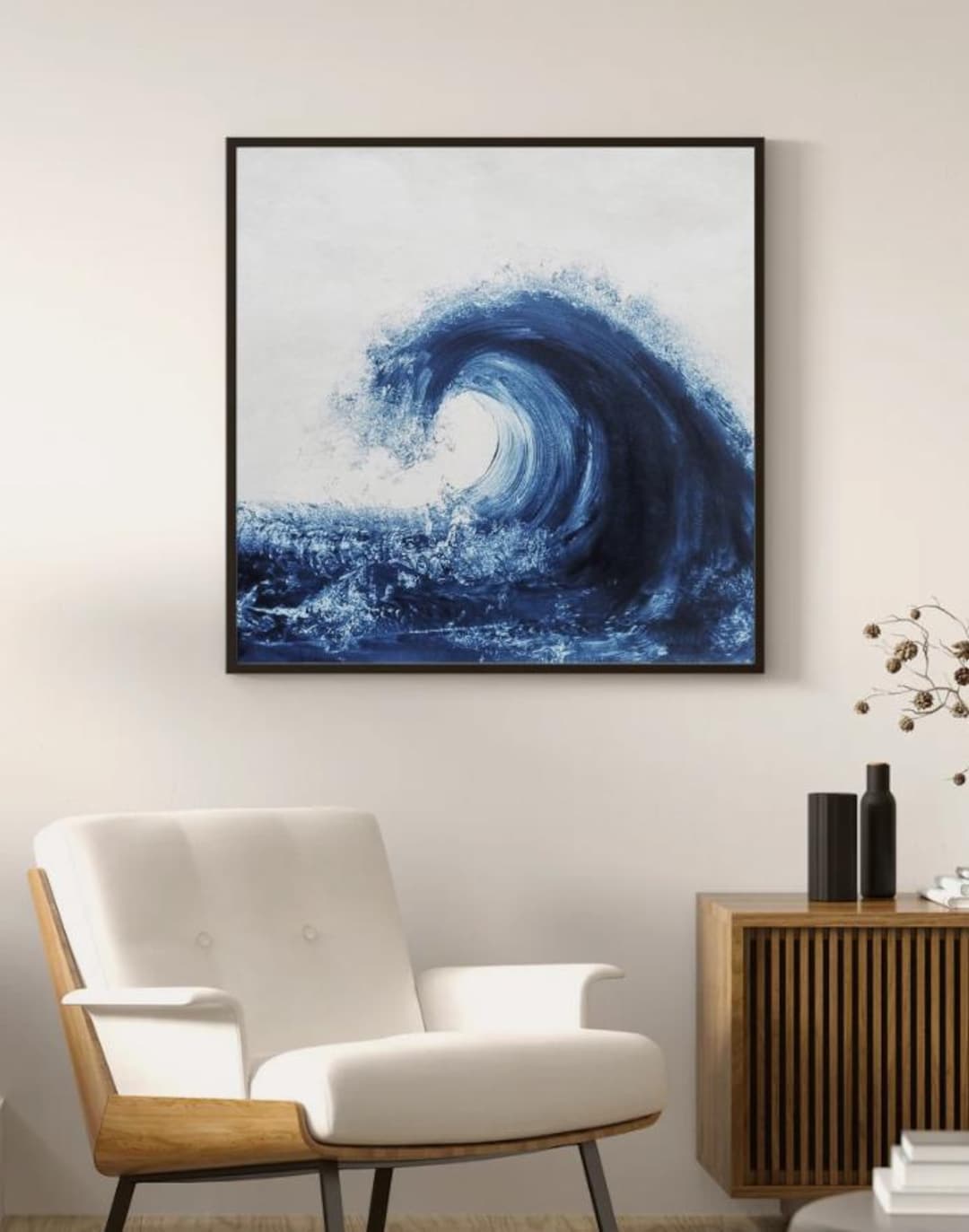 Poster Ocean Wave – Blue Abstract Art Print – Minimalist Coastal Wall ...