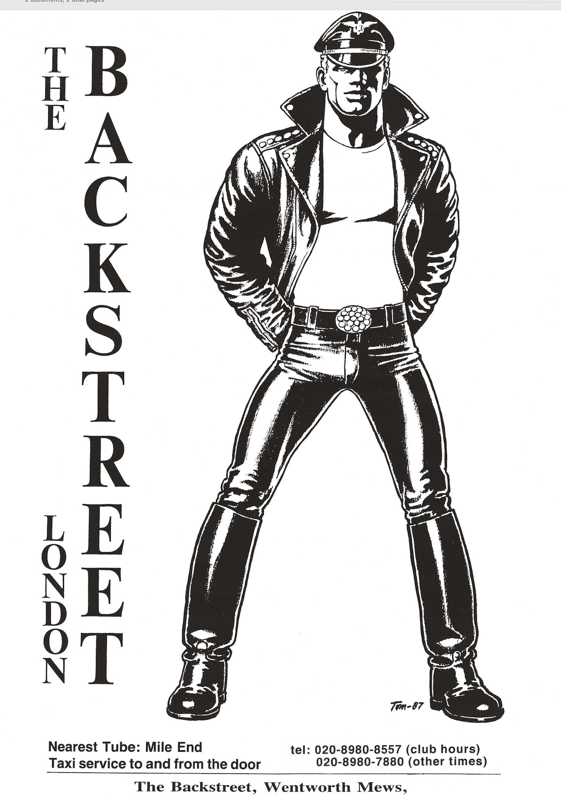 Backstreet Leatherman A1 Poster Tom of Finland - Etsy