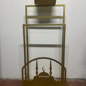 Mosque Pattern Handmade Metal Prayer Rug and Quran Stand-modern Islamic ...