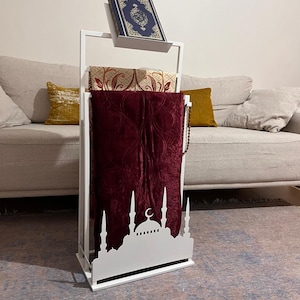 Elegant Handcrafted Metal Seczade & Quran Stand – Modern Islamic Prayer ...