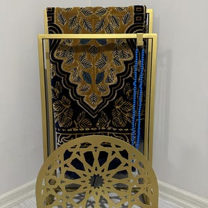 Handcrafted Metal Prayer Rug Stand, Elegant Prayer Rug Holder, Modern ...