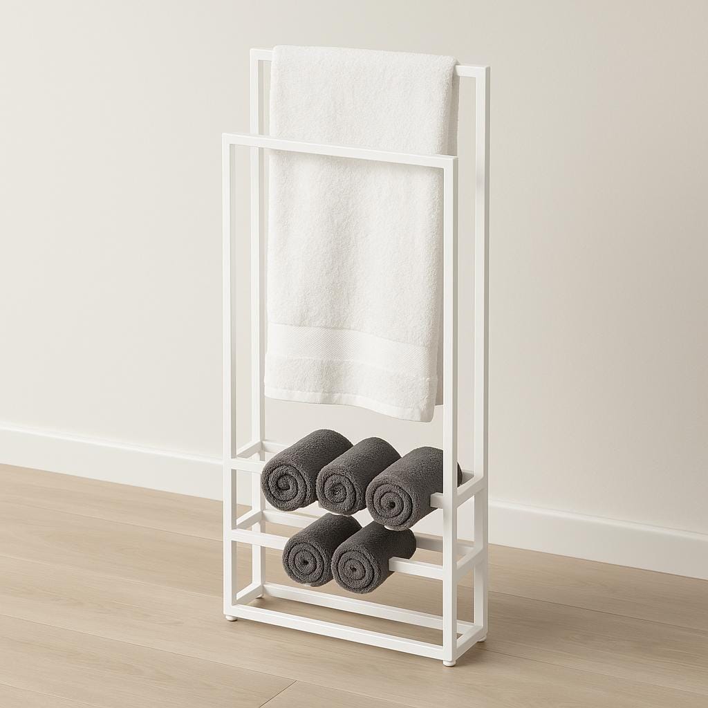 Freestanding 2-bar Towel Rack, Modern Bathroom Organizer - Etsy