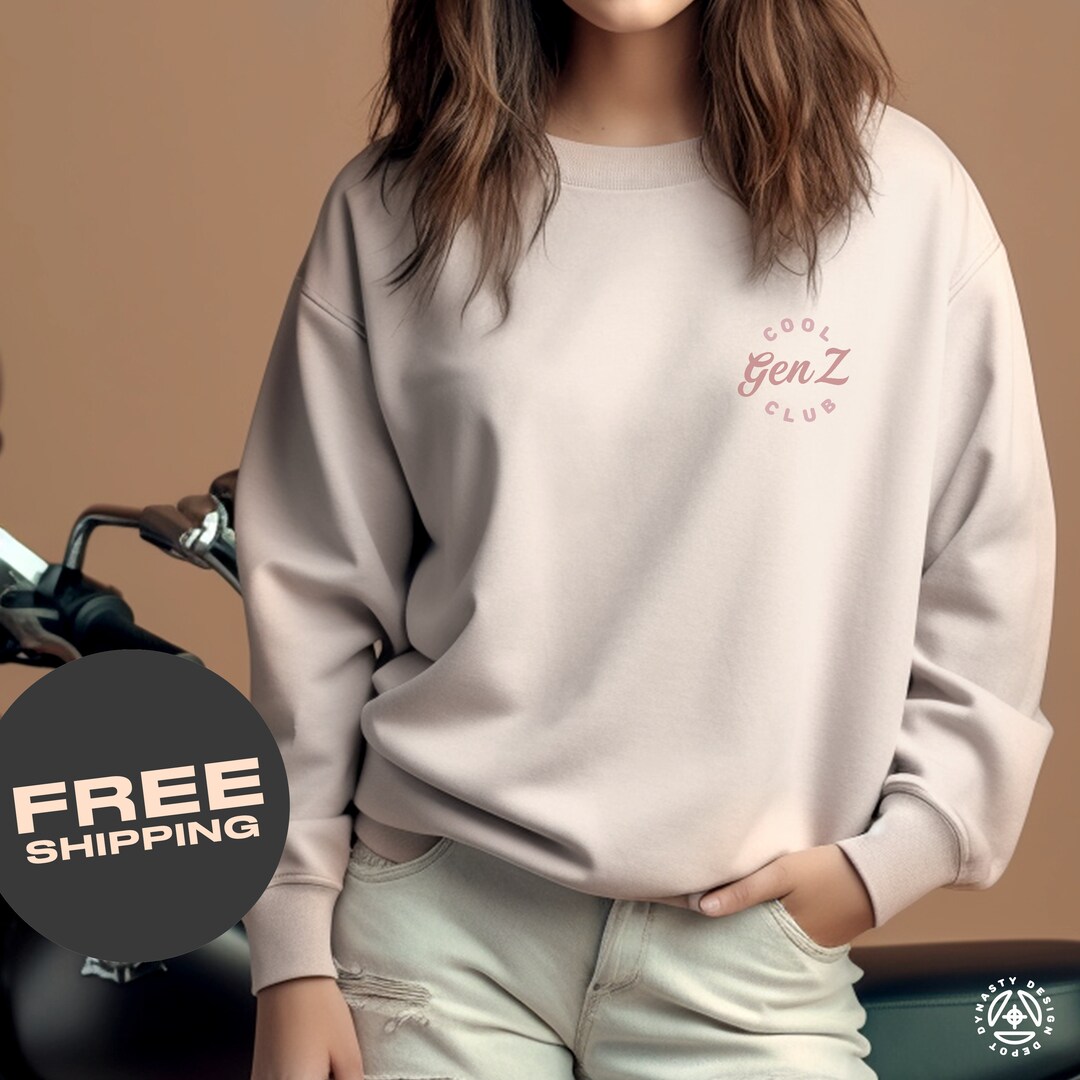 Cool Gen Z Club Emblem Sweatshirt, Gen Z Sweatshirt, Graphic Sweatshirt ...