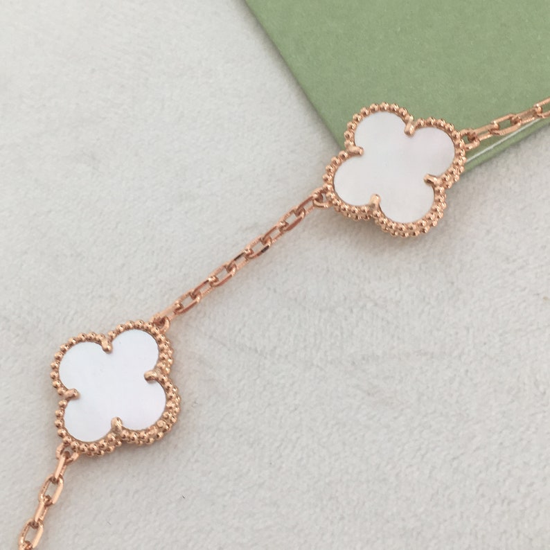 Genuine Van Cleef Jewelry Bracelet Vintage ALHAMBRA Mother of Pearl ...