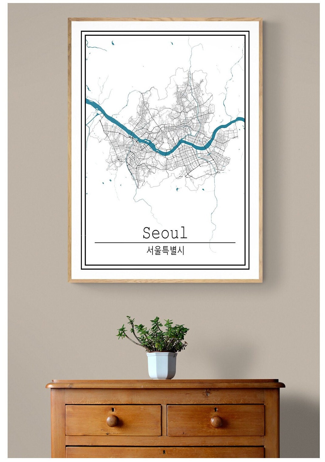 Seoul Minimal City Map - Etsy