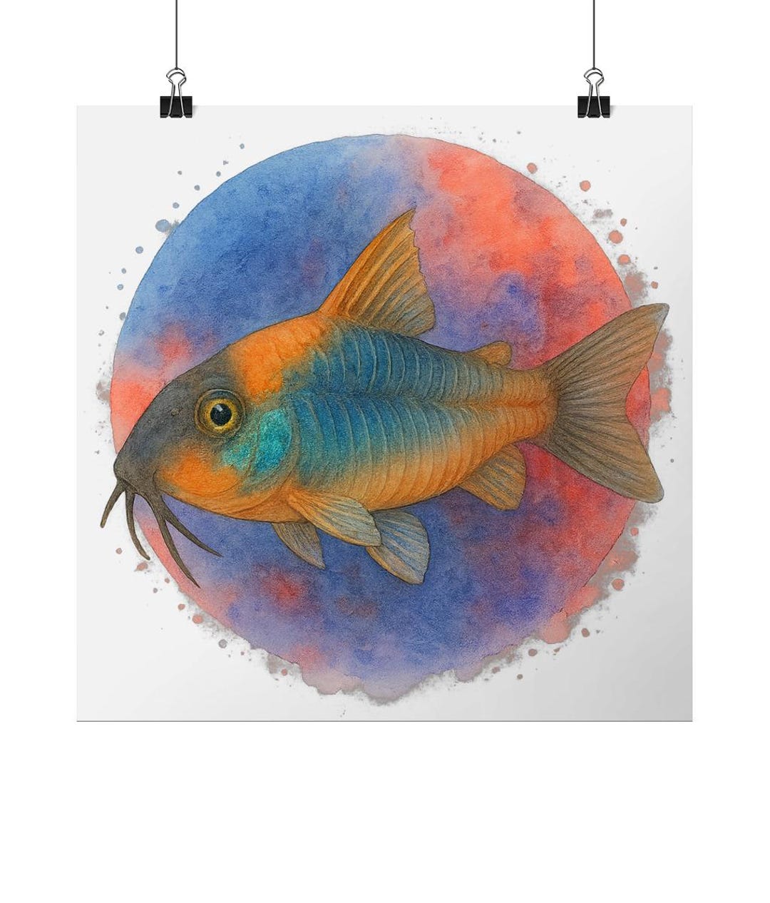 Orange Venezuelan Corydoras Watercolour Print – Cory Catfish Wall Art ...