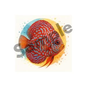Aquarium Fish Prints - 5 Individual Colourful Digital Aquatic Prints ...