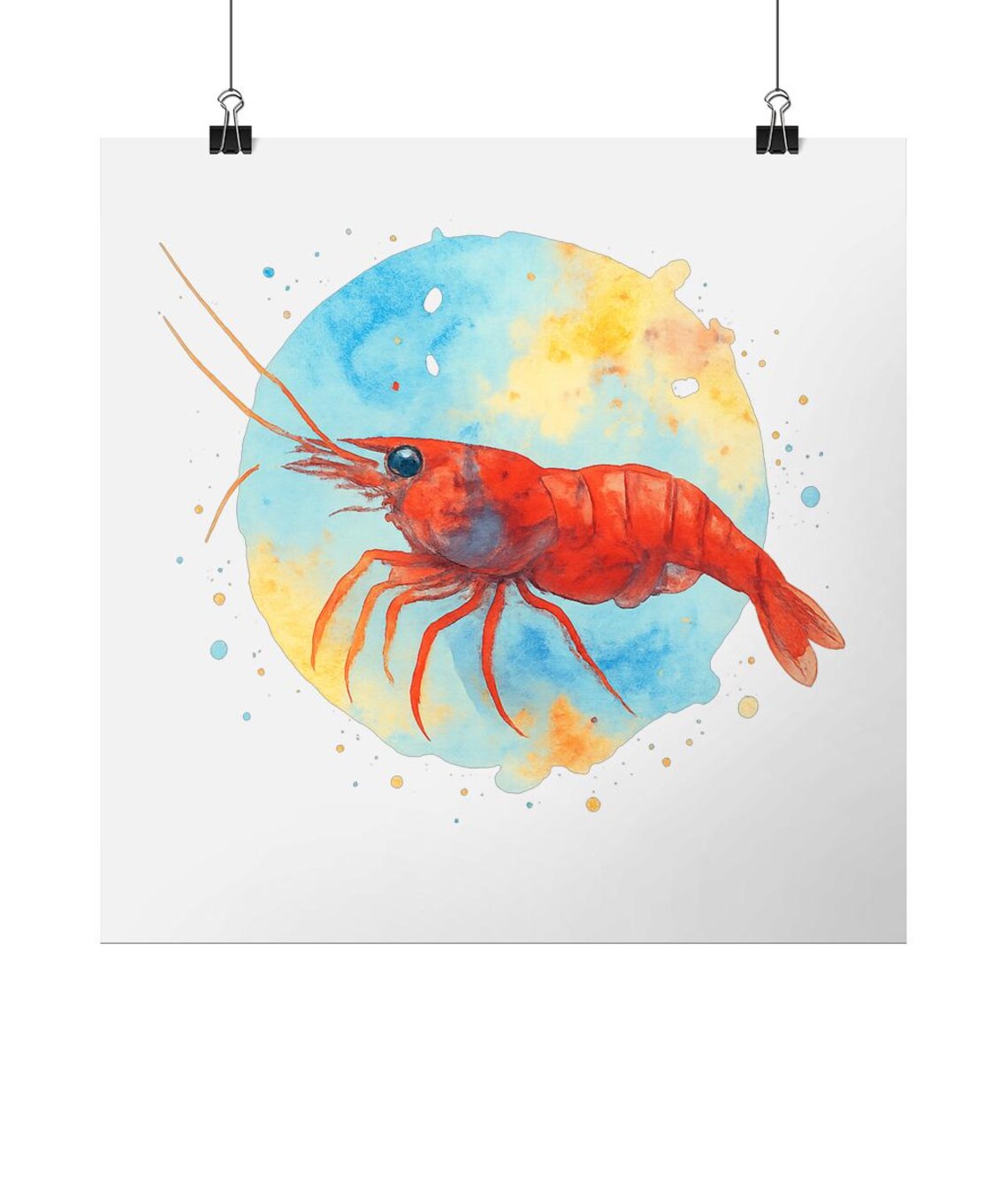 Cherry Shrimp Watercolor Print – Red Neocaridina Art | Aquarium Shrimp ...