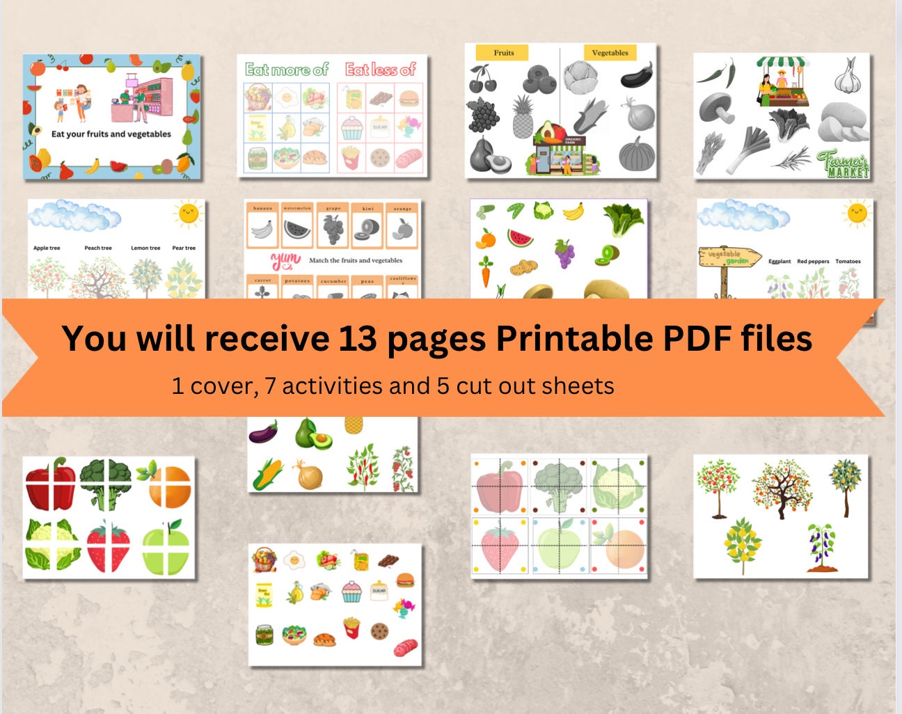 Fruits and Vegetables Sorting Activity Busy Book Printable, Busy Binder ...
