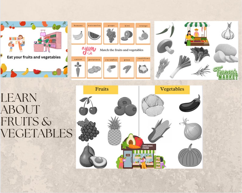 Fruits and Vegetables Sorting Activity Busy Book Printable, Busy Binder ...