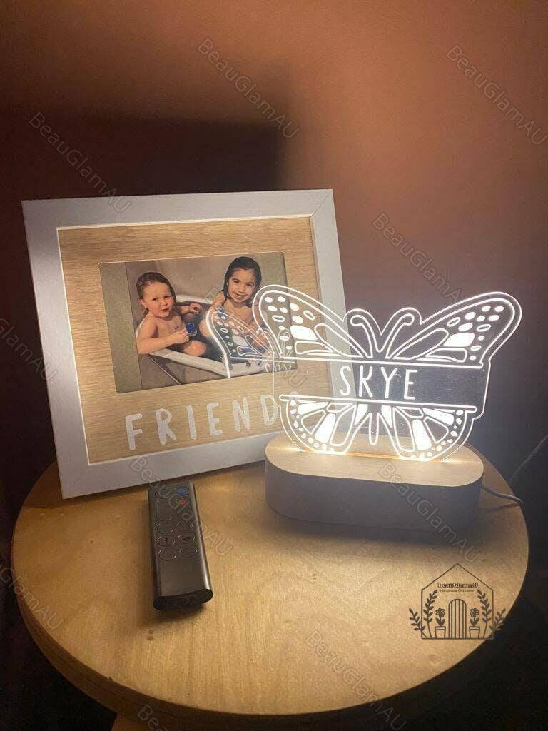 Custom Name Night Light, Butterfly Design Night Light, Kids Bedroom Decor, Baby Bedroom Light ...