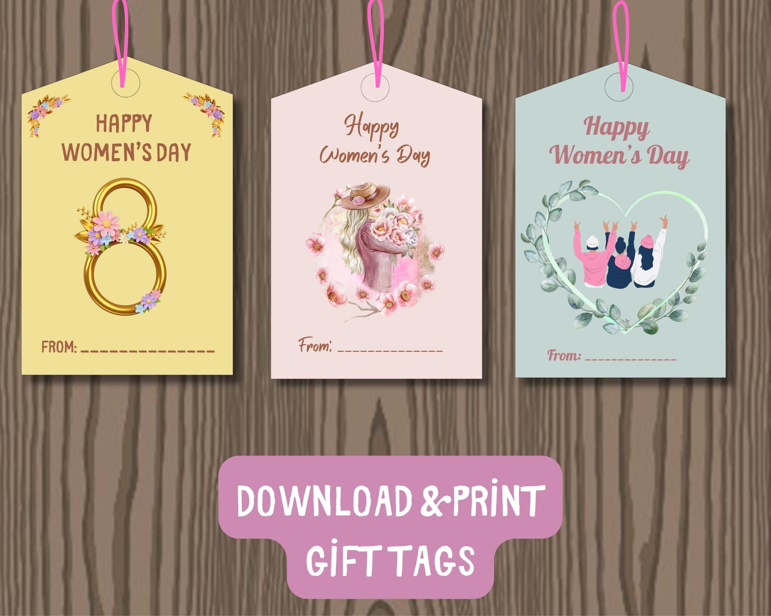 Women's Day Gift Tags,beautify Your Gifts, 8 March Gift, Happy Women's ...