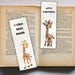 Printable Bookmarks, Book Accessories, Cute Giraffe Bookmarks, Gift for ...