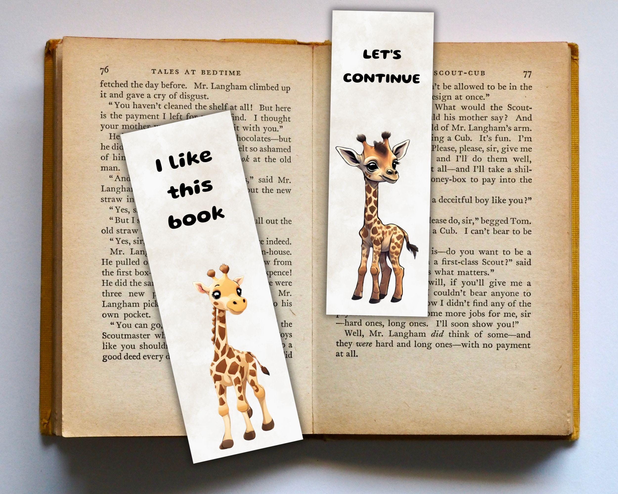 Printable Bookmarks, Book Accessories, Cute Giraffe Bookmarks, Gift for ...