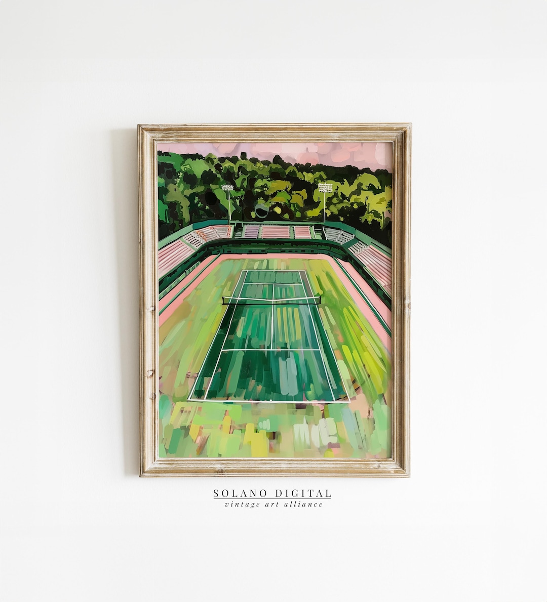 Wimbledon Tennis Poster Tennis Court Painting Wimbledon Tennis Wall Art ...