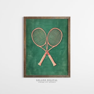 Retro Tennis Poster Girly Vintage Print Tennis Player Athlete Gift ...