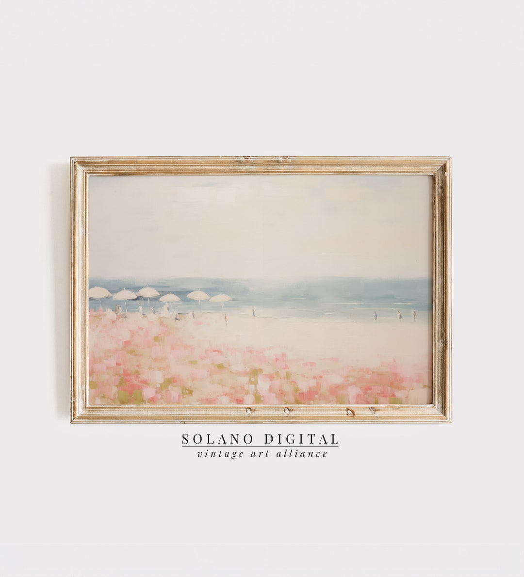 Vintage Coastal Beach Print: Abstract Pink Seascape (downloadable) - Etsy