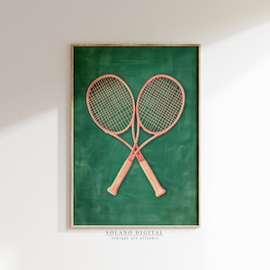 Retro Tennis Poster Girly Vintage Print Tennis Player Athlete Gift ...