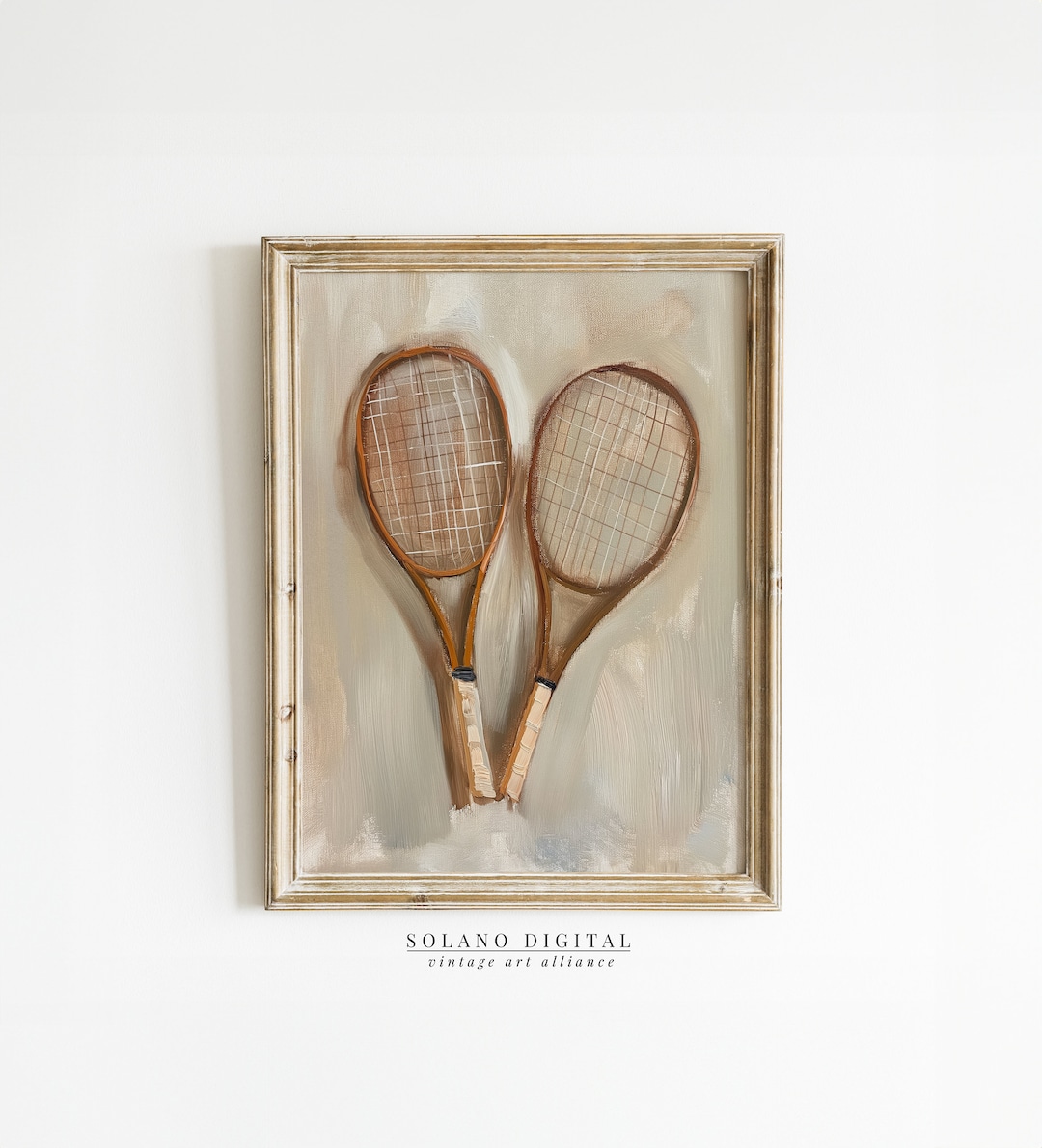 Vintage Tennis Racket Art Tennis Racket Wall Art Tennis Painting Tennis ...