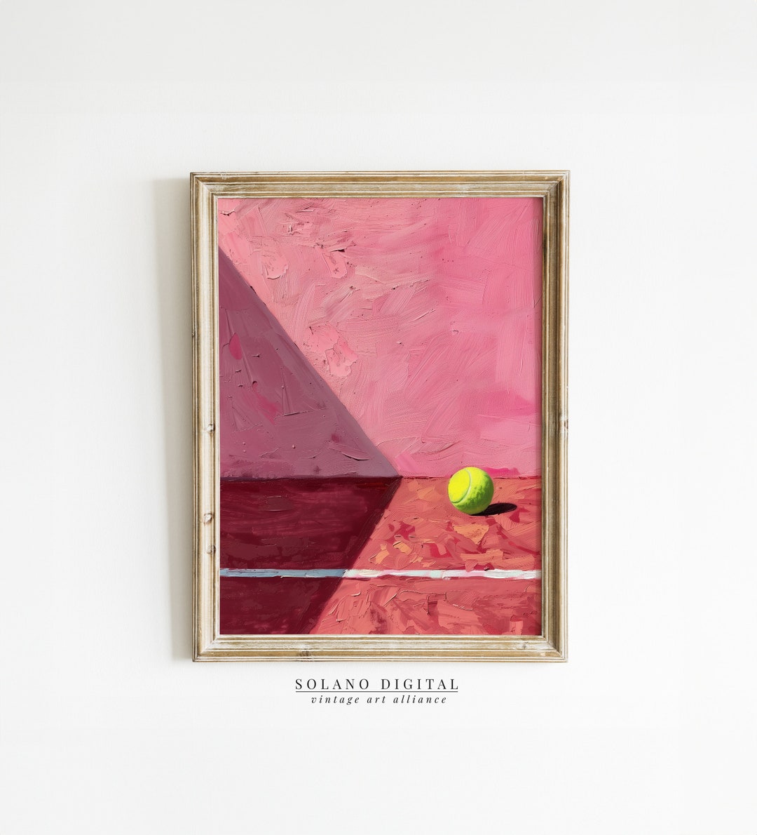 Pink Tennis Art Tennis Wall Art Tennis Oil Painting Tennis Art Tennis ...