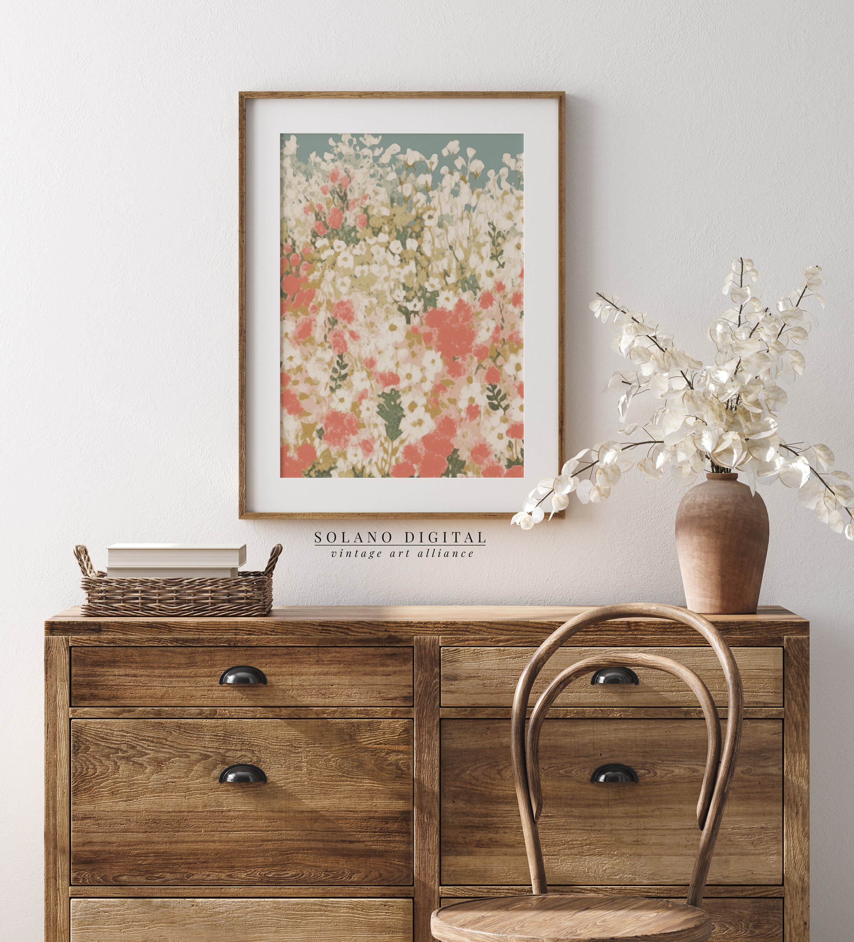 Floral Spring Printable Wall Art Wildflower Landscape Print Abstract ...