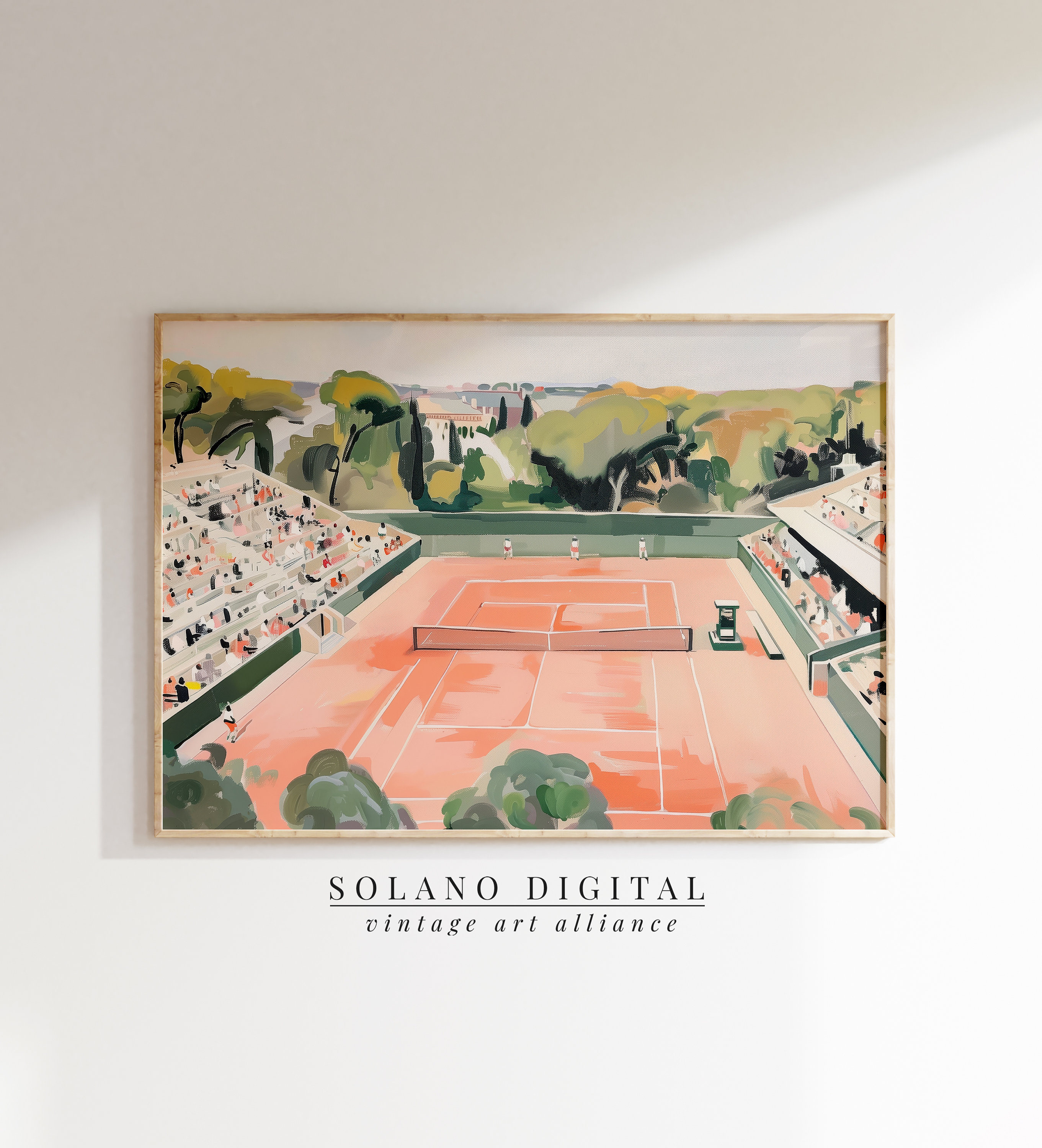 Tennis Court Painting Roland Garros Poster Tennis Stadium Art Print ...