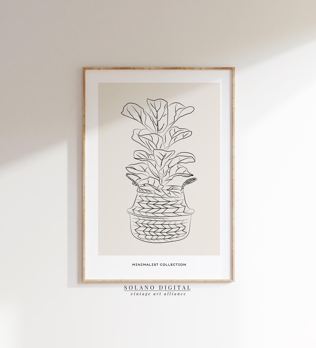 Fiddle Leaf Fig Line Drawing Printable Art – Minimalist Plant Wall Art ...